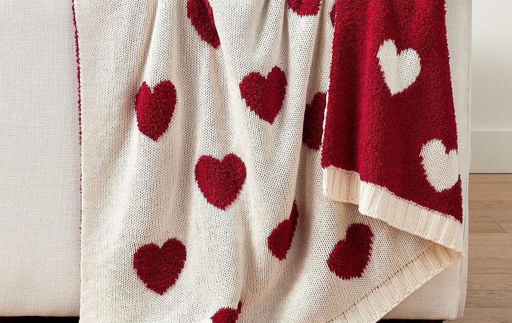 Heart Jacquard Knit Throw - Señora Era